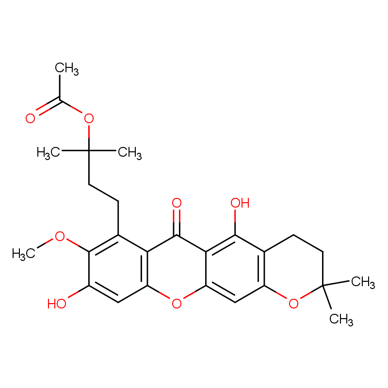 CAS#:26063-98-9 | 7-(3-acetoxy-3-methyl-butyl)-5,9-dihydroxy-8-methoxy-2,2-dimethyl-3,4-dihydro ...
