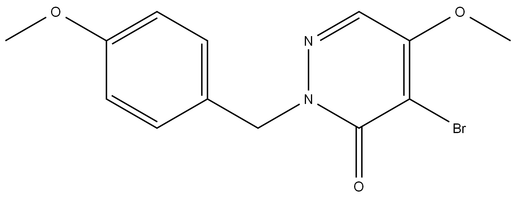 CAS#:2381044-54-6 | 3(2H)-Pyridazinone, 4-bromo-5-methoxy-2-[(4-methoxyphenyl)methyl]- | Chemsrc